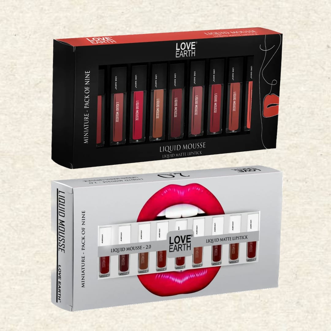 Love Earth Liquid Mousse Lipstick 1.O & 2.O Combo Kit - 18 Shades (36m